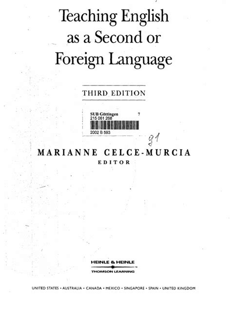 Teaching English As A Second Or Foreign Language Marianne Celce Murcia