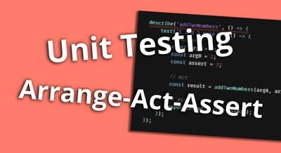 Arrange Act And Assert Pattern The Three A S Of Unit Testing Rob Marshall