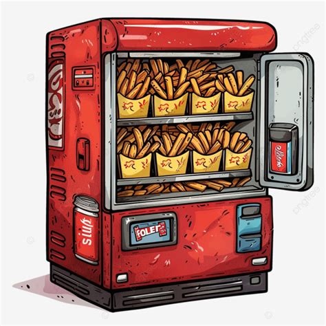 클립 아트 스타일로 신선한 감자 튀김을 판매하는 자동 판매기 자판기 간식 마시다 Png 일러스트 및 이미지 에 대한 무료 다운로드 Pngtree