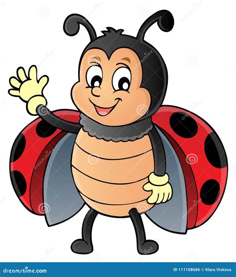 Waving Ladybug Theme Image 1 Stock Vector Illustration Of Vector