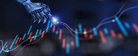 Advanced Financial Analysis With Robotic Precision And Market Trend Visualization 3d Render