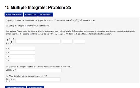 solved 15 multiple integrals problem 25 previous problem