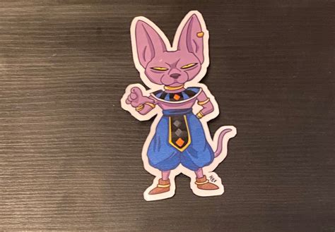Lord Beerus Die Cut Anime Sticker For Laptops Hydro Flask Etsy