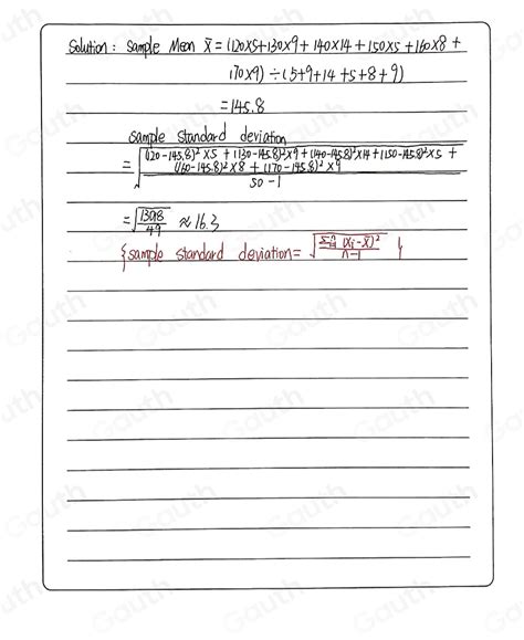 Solved 10 Compute The Standard Deviation From The Following Data
