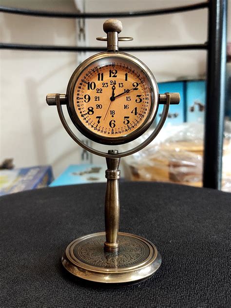 Brass Antique Table Clock Victoria London Desk Clock Office Table