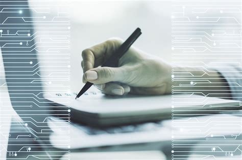 Premium Photo Creative Abstract Micro Circuit Sketch And Hand Writing