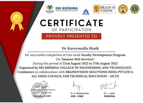 Dr Shaik Kareemulla On Linkedin Aws Fdp Vitap Aicte