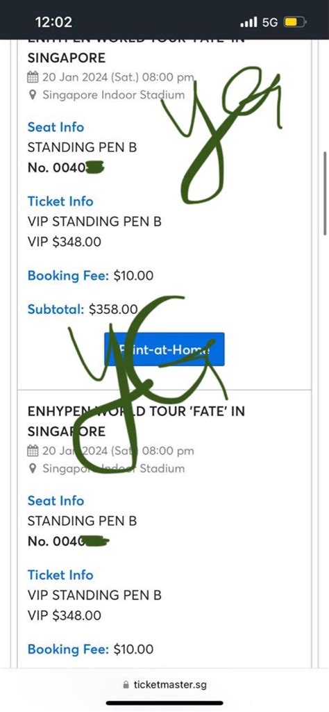 Wts Lfb Enhypen Enha Fate World Tour VIP Pen B Tickets 20 Jan 2024
