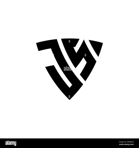 Js Monogram Logo Letter With Triangle Shield Shape Style Design