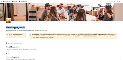Notion Meeting Agenda Template