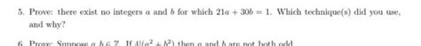 solved 5 prove there exist no integers a and b for which