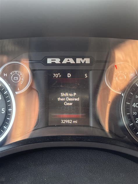 “Shift to P then Desired Gear”. This happens once a month when I come to a rolling stop and turn ...