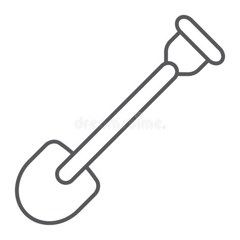 Shovel Thin Line Icon Farming And Agriculture Stock Vector Illustration Of Industry Metallic