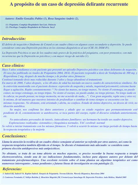 Pdf A Proposito De Un Caso De Depresion Delirante Recurrente