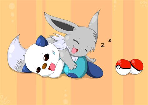 Eevee And Oshawott By Flakkynne On Deviantart