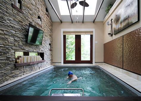 Endless Pools® Model In Atrium Endless Pool Indoor Swimming Pool