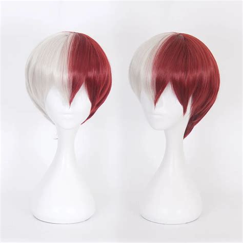 My Hero Academia Shoto Todoroki Cosplay Wig With Cap Red White
