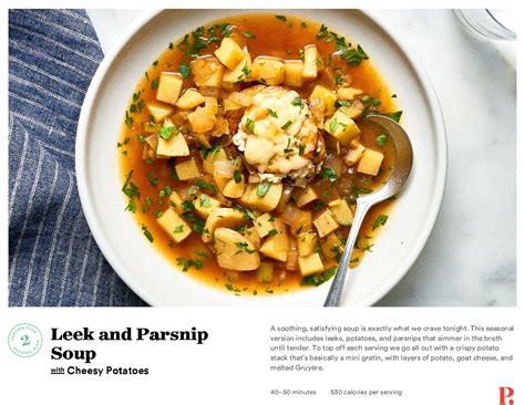 Leek And Parsnip Soup With Cheesy Potatoes
