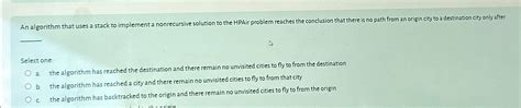 Solved An Algorithm That Uses A Stack To Implement A