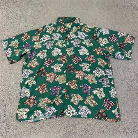 Reyn Spooner Reyn Spooner Hawaiian Shirt Mens Large Green Mele