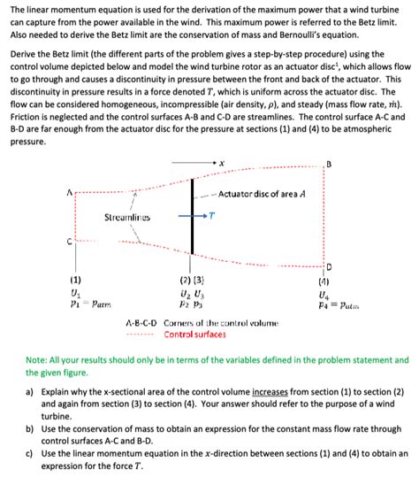 Solved The Linear Momentum Equation Is Used For The