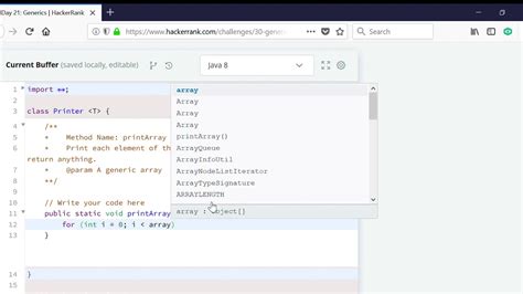Day 21 Generics HackerRank JAVA YouTube