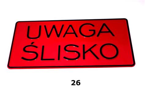 Tabliczka aluminiowa ostrzegawcza uwaga ślisko oficjalne archiwum Allegro