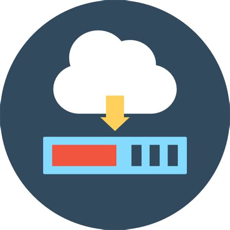 cloud computing flat color circular icon