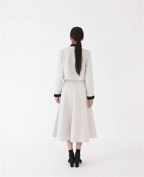 르베네 3천장판매 모크닉 타이 트위드자켓 롱스커트 셋업 2color