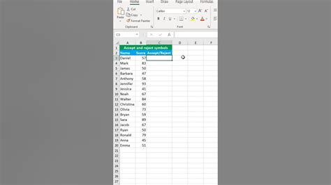 How To Use Accept And Reject Symbols In Excel Excel Exceltutorial Exceltricks Shorts