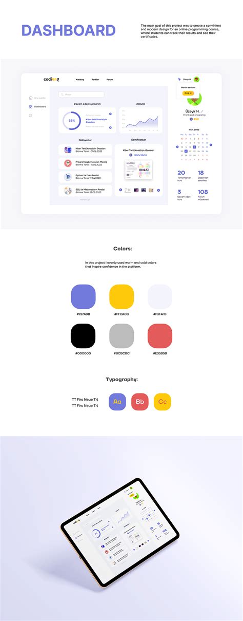 Dashboard Design For Online Programming Course Behance