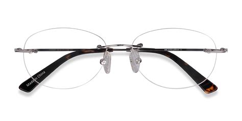 Market Oval Silver Rimless Eyeglasses Eyebuydirect Canada