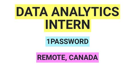Hiring Data Analytics Intern In Remote 1password Rdatascientistjobs
