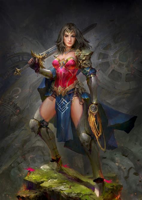 Warrior Wonder Woman Fantasy Art Sword Wallpapers Hd Desktop And Mobile Backgrounds