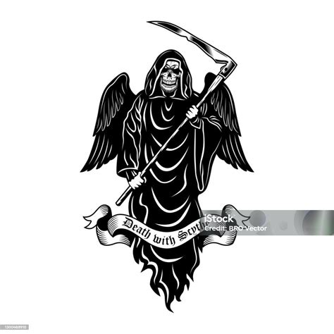 死亡與 Scythe 標誌設計向量圖形及更多天使圖片 天使 死亡 死去 Istock