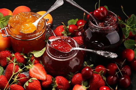 잼 계절 열매 살구 민트와 과일의 구색 마멀레이드 또는 자백 과일에 대한 스톡 사진 및 기타 이미지 과일 농업 독일