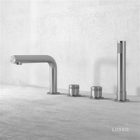 Urban Brushed Stainless Deck Mounted Bath Shower Mixer Tap Lusso