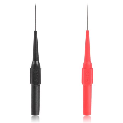 2 Pcs 0 7mm Multimeter Test Probe Pins Wire Piercing Probe Insulation