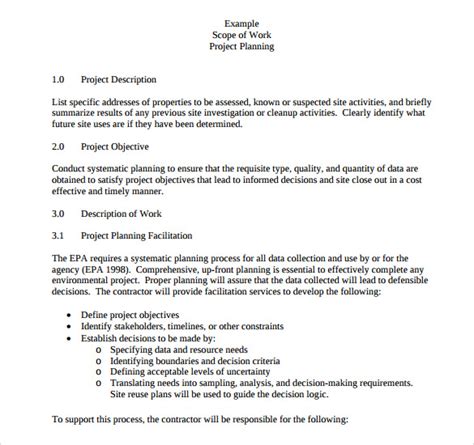 Scope Of Work Agreement Template Creative Template Inspiration