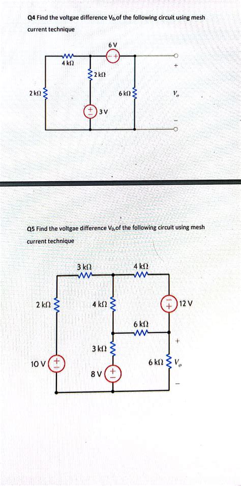 Solved Q4 ﻿find The Voltgae Difference V0 ﻿of The Following