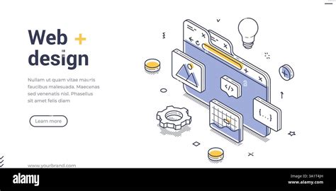 Web Banner Template Showcases An Isometric Design Focused On Web