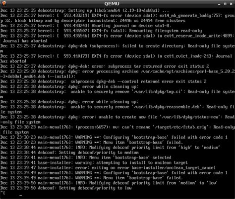 Debian 8 Install In Qemukvm Guest Failing Due To Ext4 Fs Read Only