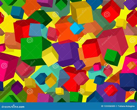 Seamless Geometric Pattern With Cubes Stock Illustration Illustration Of Brand Boxes 133336505