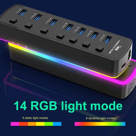 Usb Splitter Power Adapter 7 Port High Speed Usb Expander For Laptop Pc