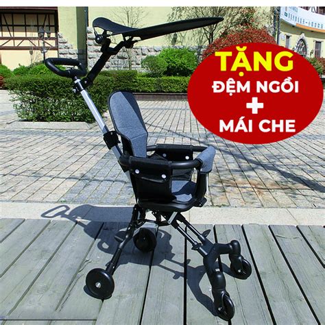 TẶNG MÁI CHE ĐỆM NGỒI Xe đẩy cho bé Xe đẩy em bé gấp gọn đi du lich
