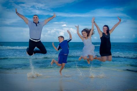 Jump Fun Family Photo Session at the Beach Iberostar Paraíso del Mar