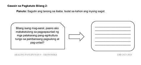 Gawain sa Pagkatuto Bilang 2 Panuto Sagutin | StudyX