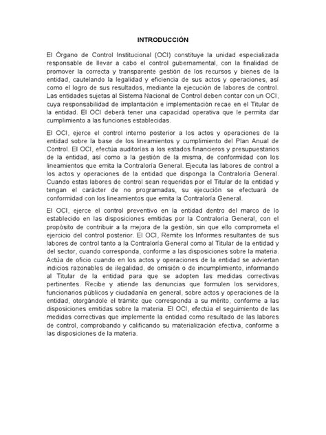 Órgano De Control Institucional Pdf Oficial General Policía