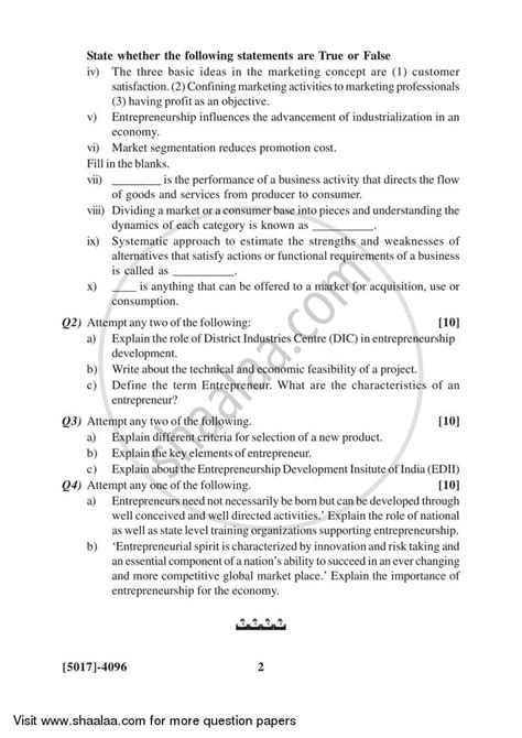 Entrepreneurship Development 2016 2017 Bachelor Of Science Vocational