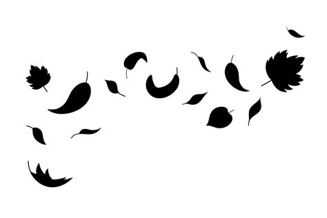 Leaves Fall Silhouette In Simple Style Vector Illustration Wave Cold